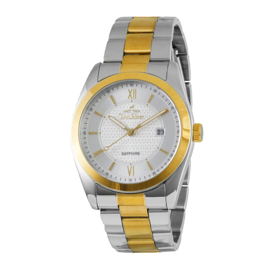 UniSilver TIME Men's Two Tone /Silver Gold / Silver Analog Stainless ...