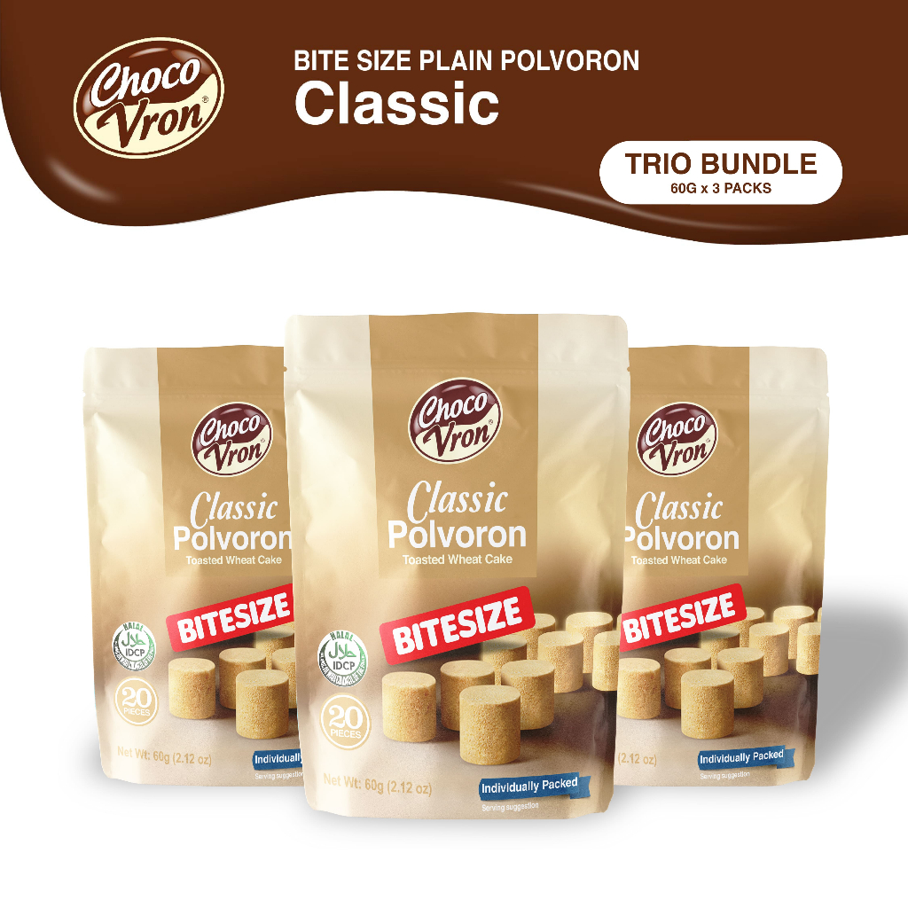 ChocoVron Bite Size Plain Classic Polvoron 60g Trio Bundle | Shopee ...