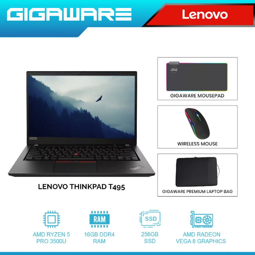 Lenovo Thinkpad T495 14" HD (1366 x 768), AMD Ryzen 5 PRO 3500U 16 GB ...