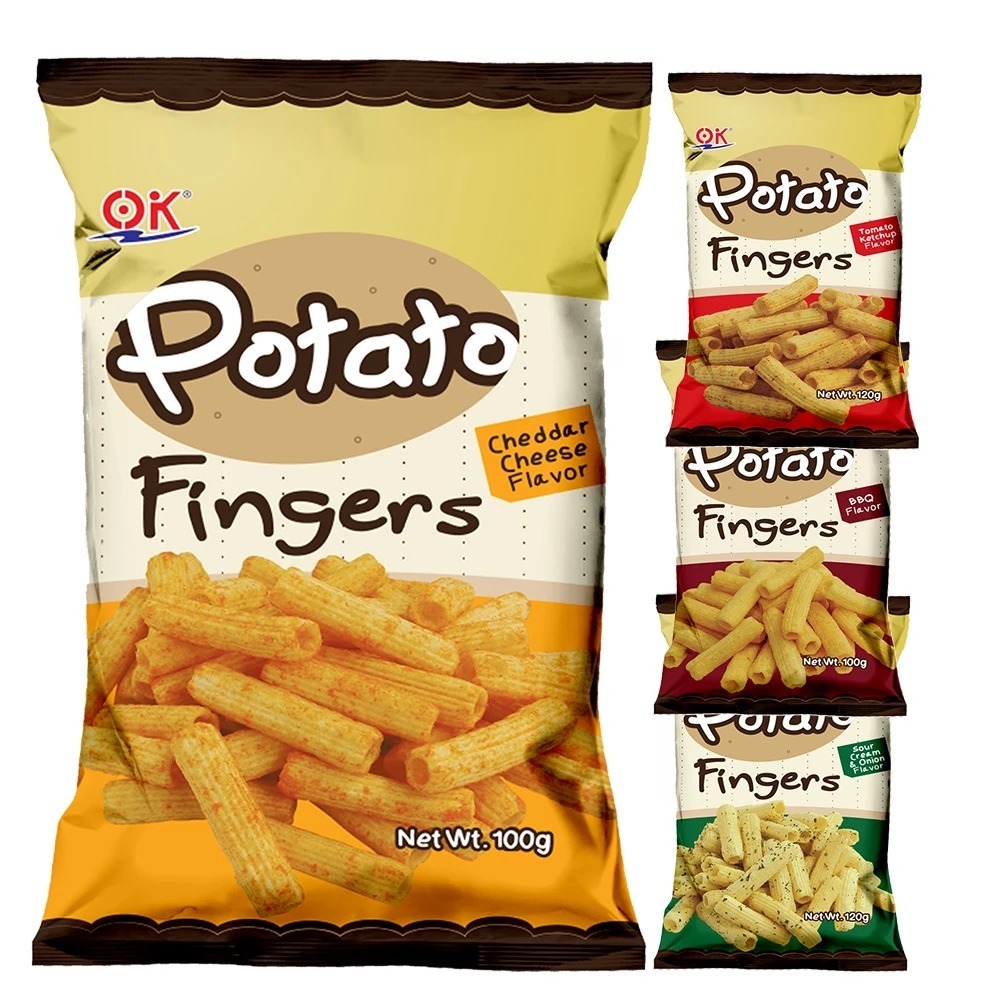 OK Potato Fingers -Cheddar Cheese Sour Cream BBQ Tomato Ketchup Flavor ...