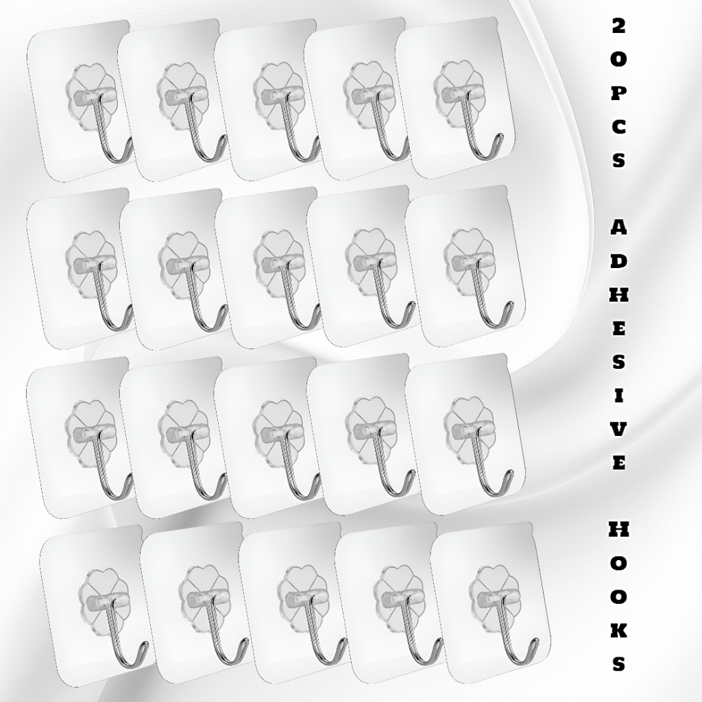 M&X 20pcs Non-Trace Reusable Heavy Duty Wall Hooks for Kitchen and ...