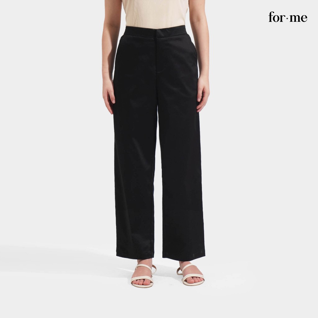 ForMe Slim Straight Dress Pants For Women (Black) | Shopee Philippines