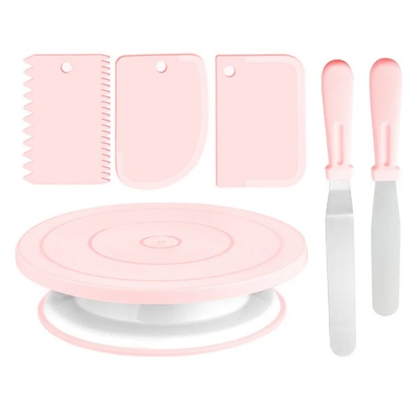 6pcs/Set Cake Stand Cake tray baking Mould Set Turntable Rotating Plate ...