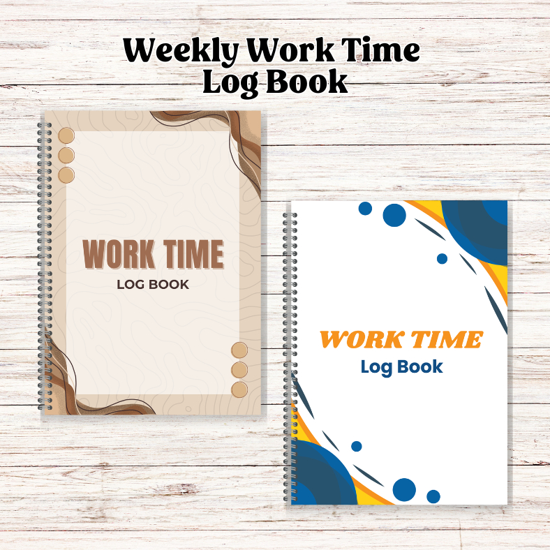 A&J Work Time Log Book Tracker Notebook Record Book 70 Pages Wire Bind ...