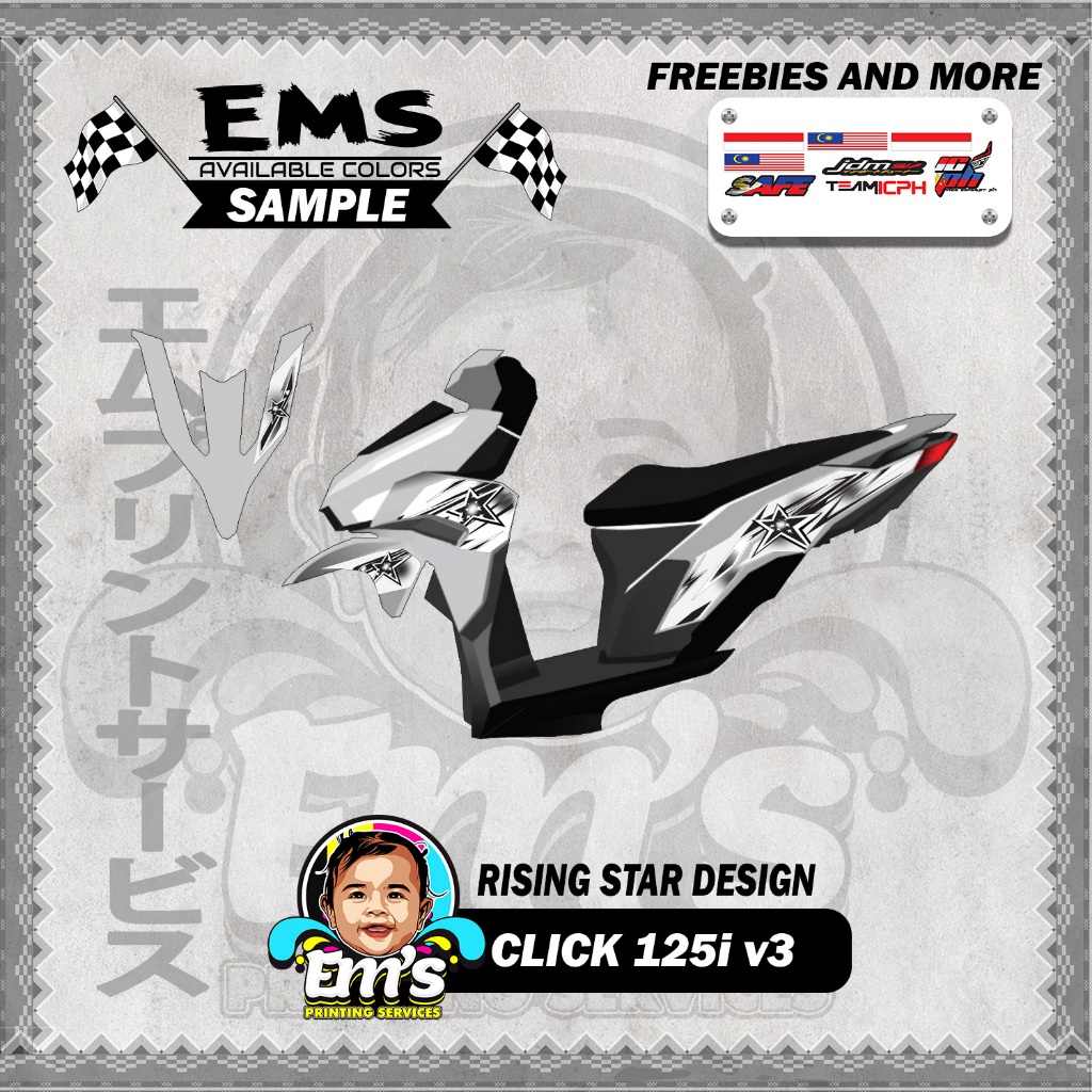 HONDA CLICK 125 V3 RISING STAR DECALS | Shopee Philippines
