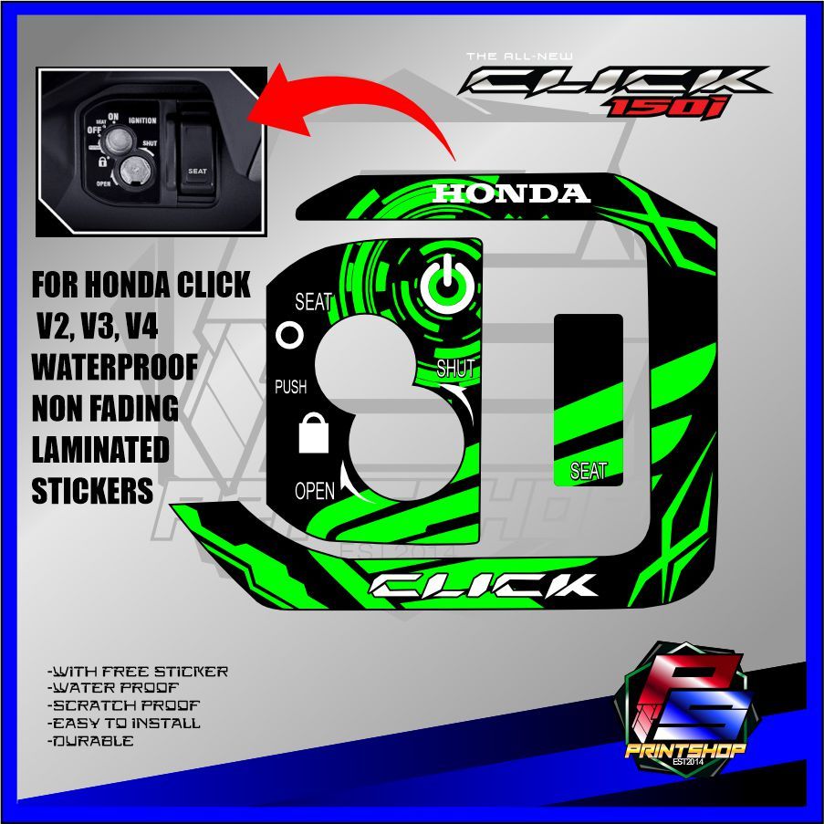 HONDA CLICK KEY PANEL STICKERS FOR V2,V3, AND V4 PSPRINTSHOP | Shopee ...