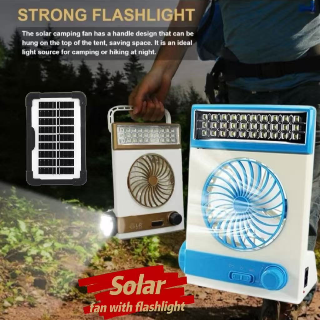 6‘’ solar power electric fan rechargeable emergency lights solar fan ...