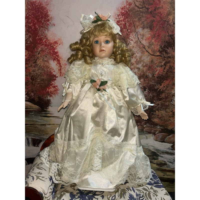 17" Bisque Porcelain Doll Collectors Choice Beautiful Dress Barbara ...