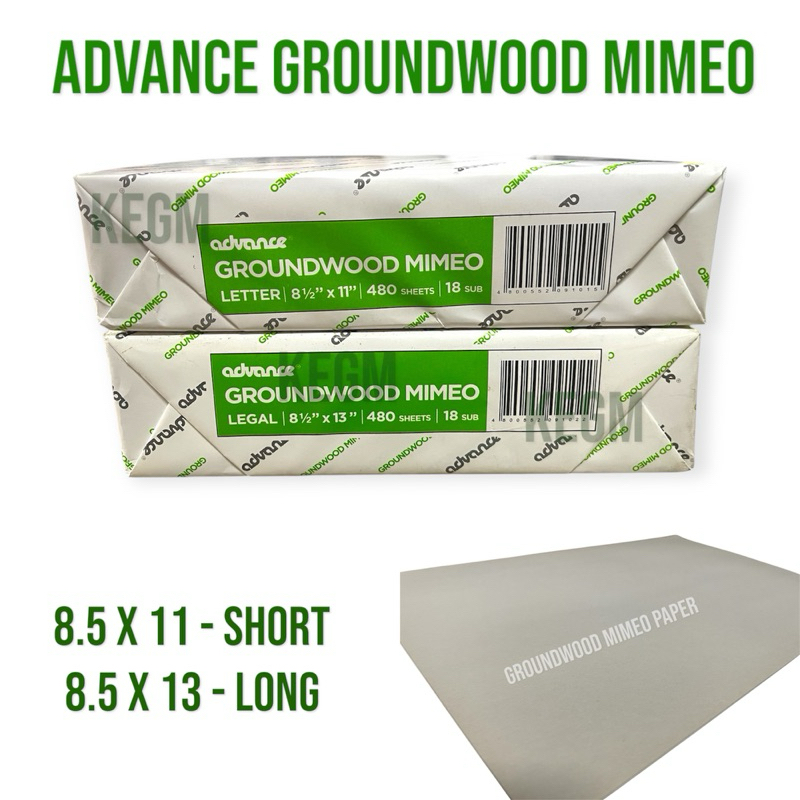 Advance Groundwood Mimeo Substance 18 480sheets (1 ream) | Shopee ...