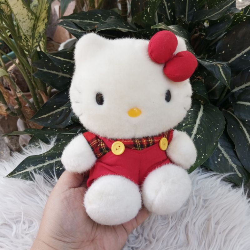 Classic Hello Kitty Red Checkered Jumper MIni Plush Toy | Shopee ...