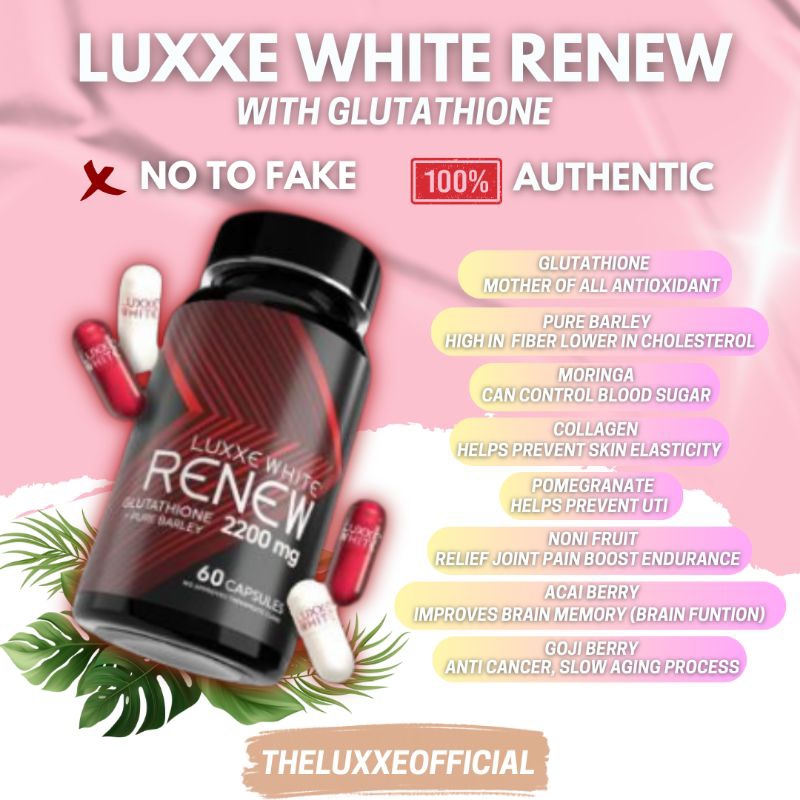 Luxxe White Renew with Glutathione whitening And Berries 60 capsules ...