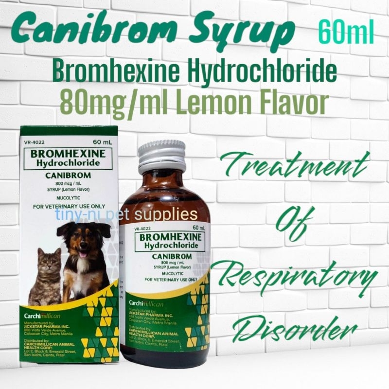 Canibrom Syrup for Pet Dog Cat|60ml Mucolytic Agent for RESPIRATORY ...
