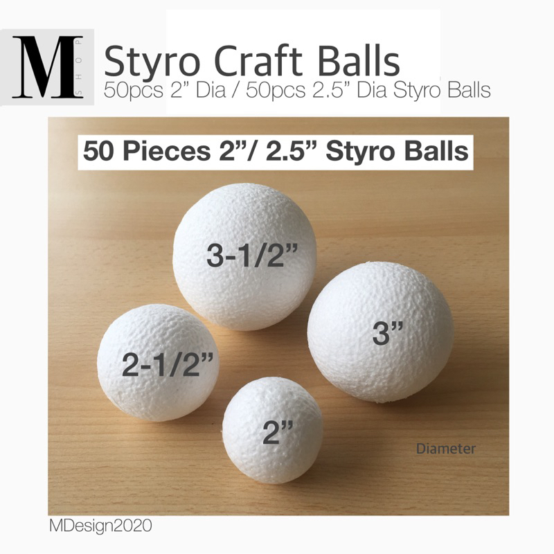 2”, 2-1/2” Styro Craft Balls, 50 PIECES | Shopee Philippines
