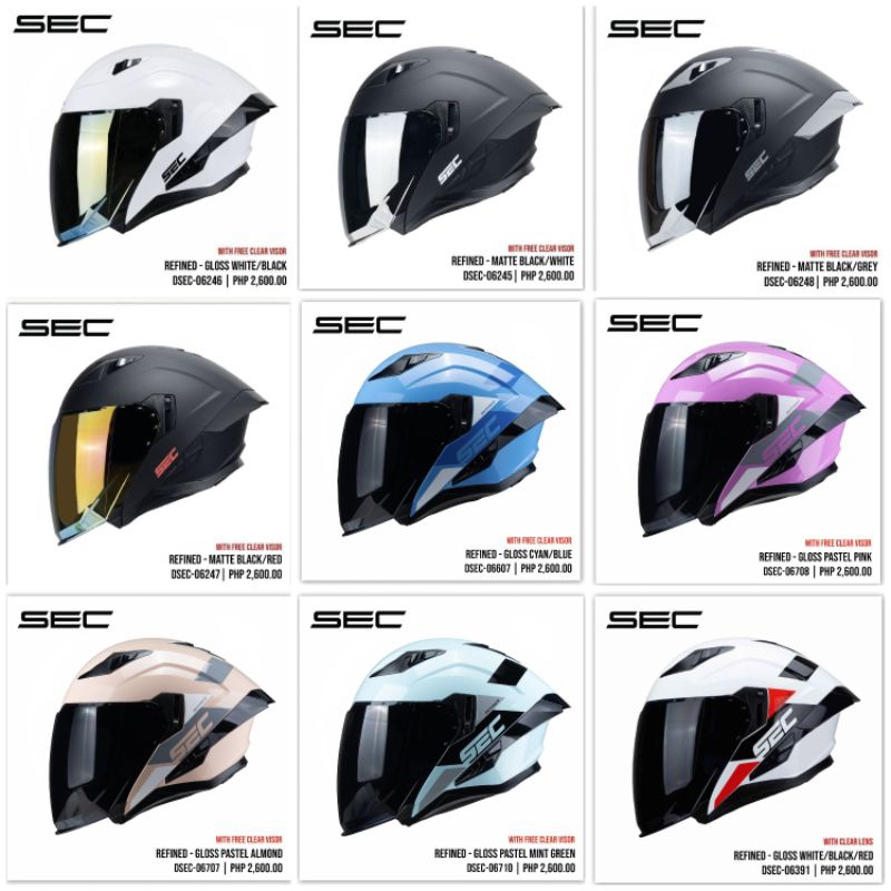 SEC REFINED HALF FACE DUAL VISOR | Shopee Philippines