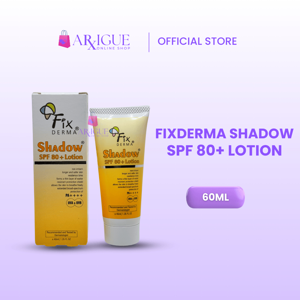 Shadow SPF 80 Waterproof Sunblock Lotion 40 ml (Fix derma) | Shopee ...