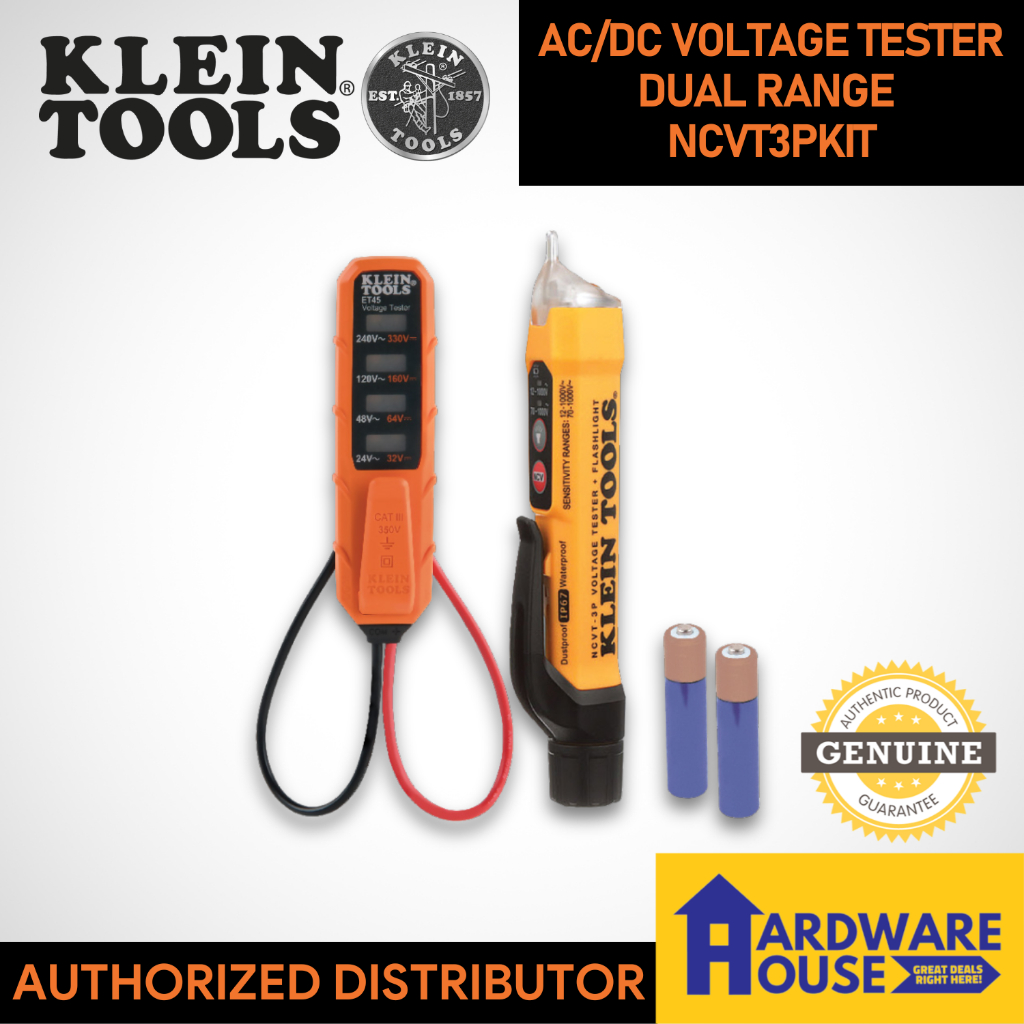 ORIGINAL KLEIN TOOLS AC/DC Voltage Tester Dual Range Electrical Test ...