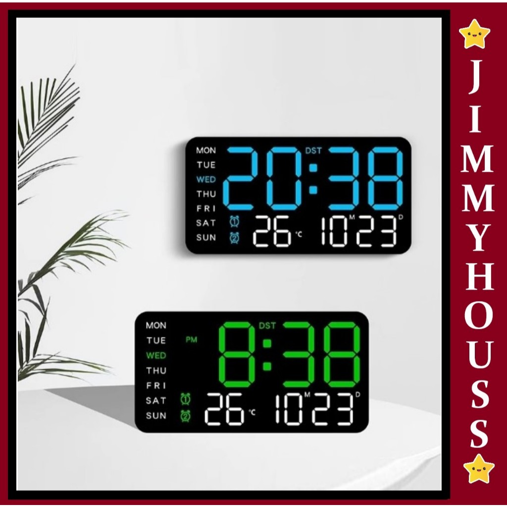 SM-605 Digital Wall Clock Led Battery Operated Large Screen Display ...
