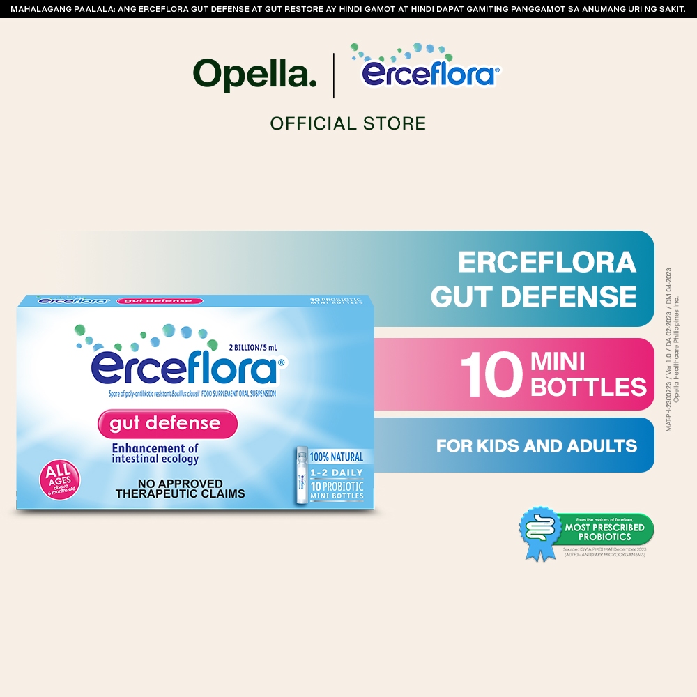 Erceflora Gut Defense Probiotic Supplement 10 Mini Bottles x 5ml - For ...
