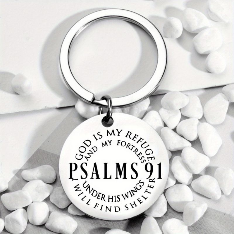 Psalm 91 Bible verse stainless steel Keychain | Shopee Philippines