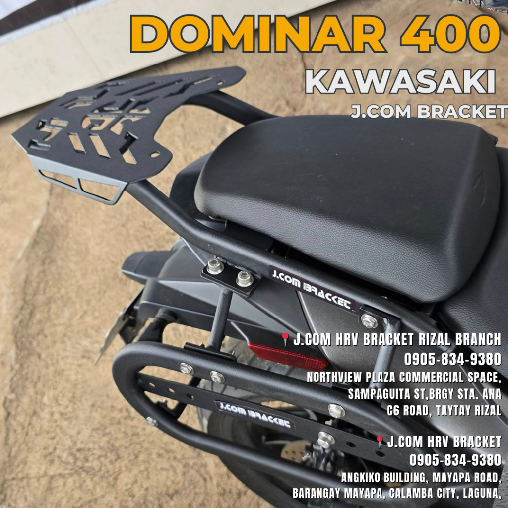 KAWASAKI DOMINAR 400 V1/V2 | HEAVY DUTY TOP BOX BRACKET AND SIDE ...