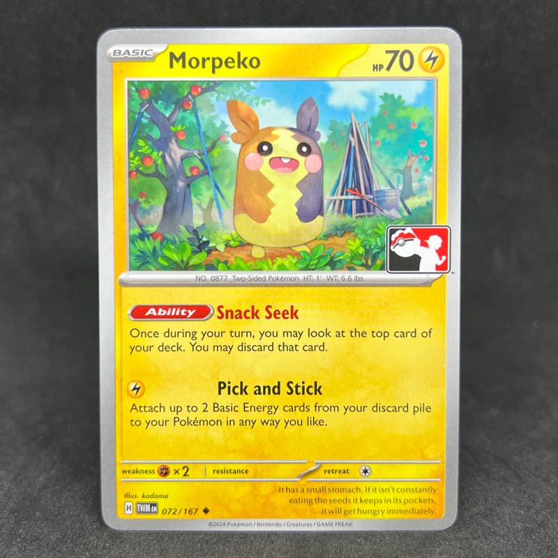 Pokemon TCG Morpeko Stamped Non-Holo 072/167 2025 Play Prize Pack ...