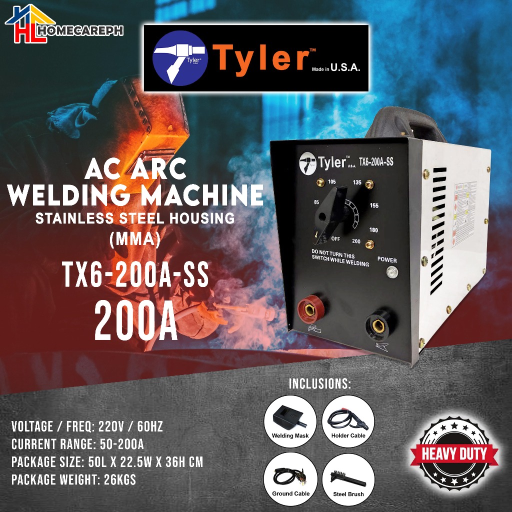 Tyler TX6-200A-SS Stainless Steel Housing AC ARC Welder MMA 200A ...