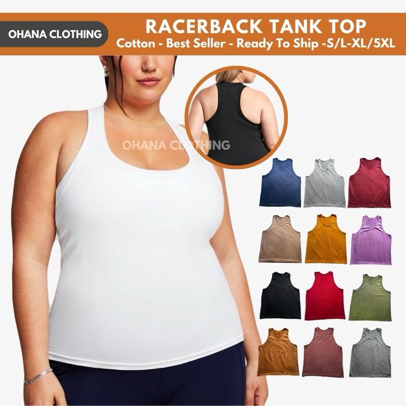 Plus Size BIG SIZE Racerback Sando Tank Top Cotton | Shopee Philippines