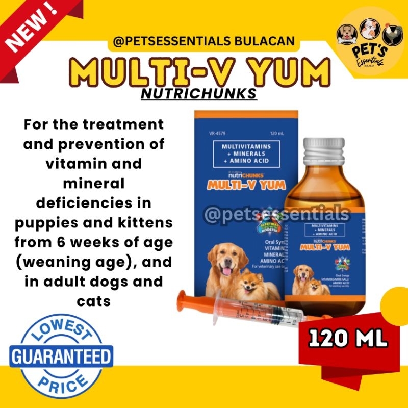 MULTI-V YUM 120 ML (MULTIVITAMINS FOR DOGS) | Shopee Philippines
