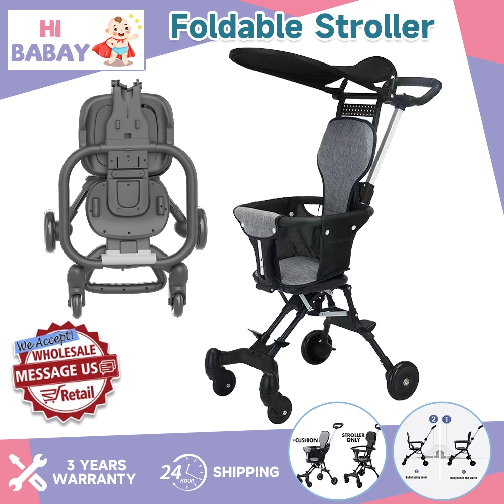 Folding Stroller for Baby 0-36months-4wheels two-way stable soft seat ...
