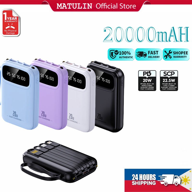 original super good quality Power Bank 20000mAh Mini Powerbank Built in ...