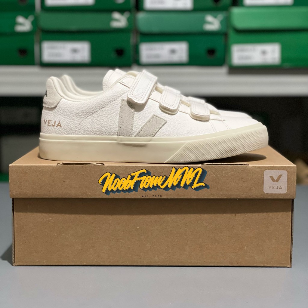 Original Veja Recife Chromefree Leather Natural White Suede | Shopee ...