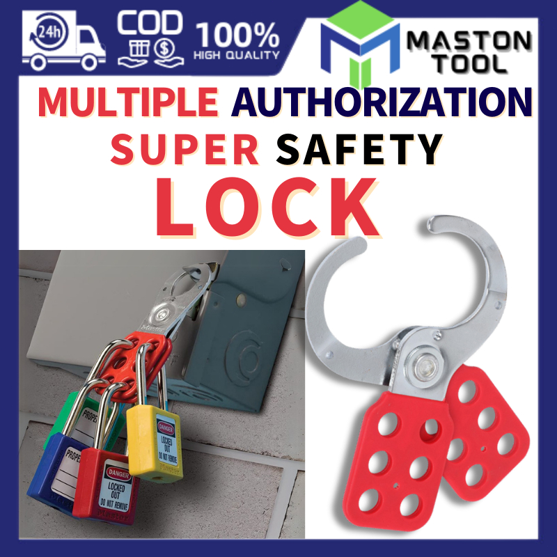 Heavy Duty Steel Padlock 6-Point Multi-User Control, Industrial Hasp ...