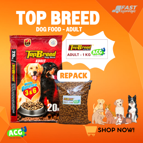 Dog Dry Food Top Breed Adult 1kg Repack Dog Meal Dog Dry Food Pet Essentials | Shopee Philippines