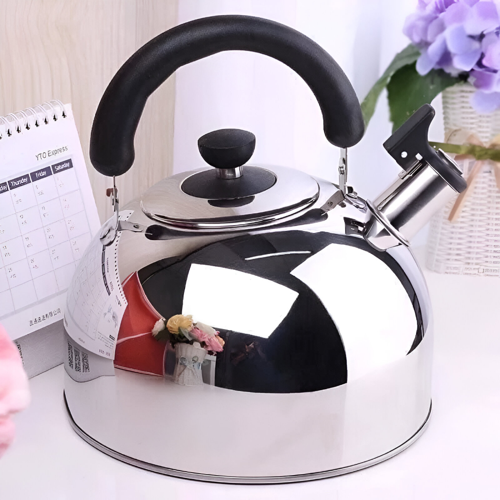 Whistling Tea Kettle Stainless Steel Flat Stove Top Teapot | Shopee ...