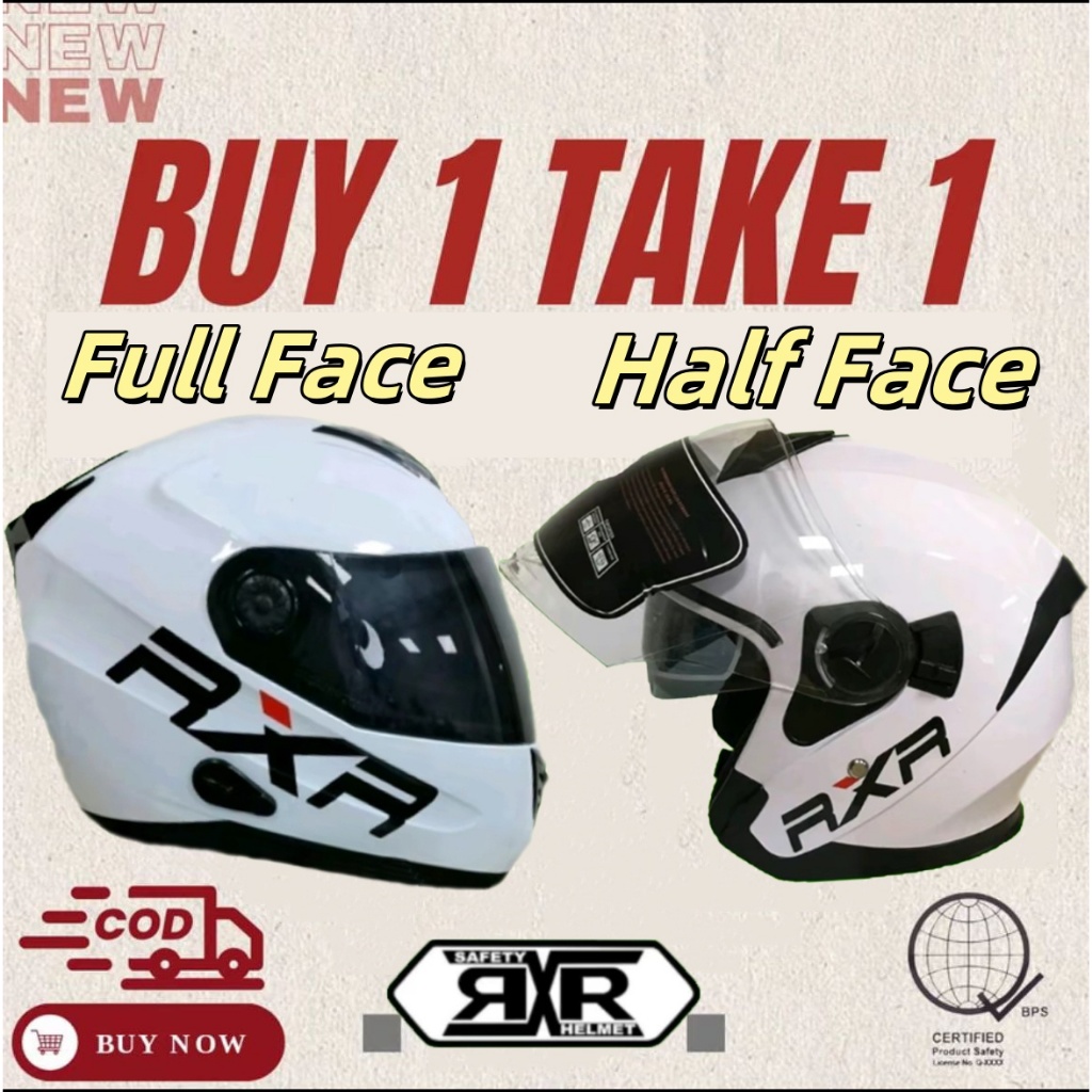 【Buy 1 Take 1】 Full Face helmet Half Face helmet RXR couple helmet Men ...