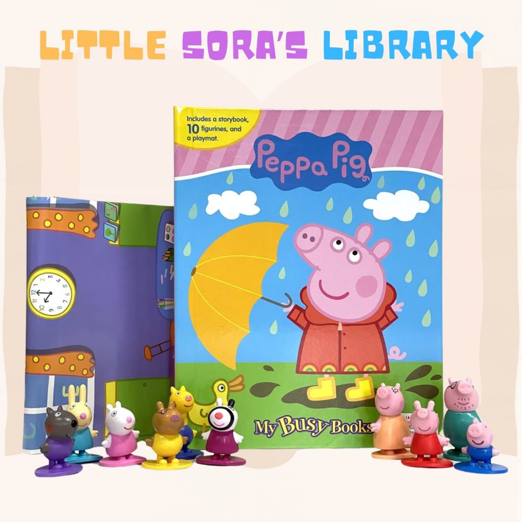 Peppa Pig My Busy Books - Storybook, 10 figurines, Playmat Board book ...