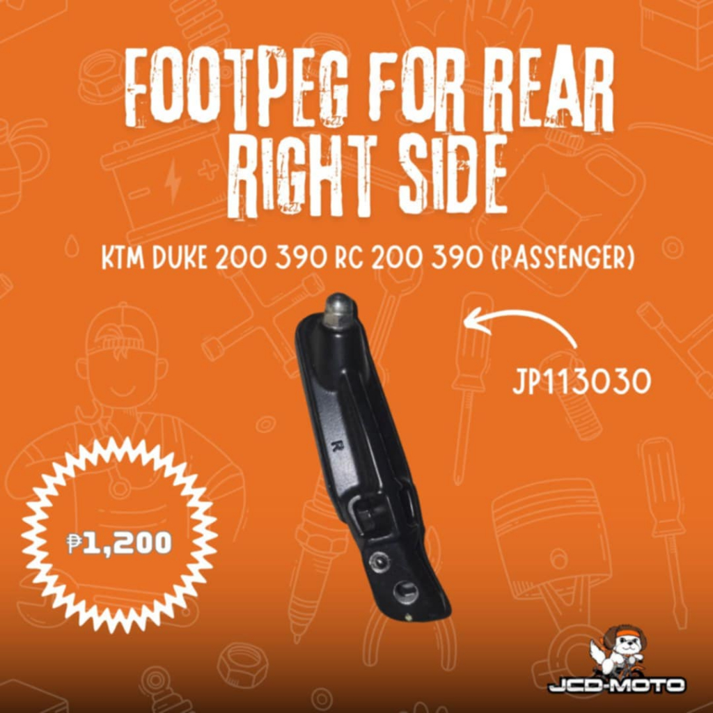 KTM FOOTPEG FOR PASSENGER RIGHT SIDE FIT TO DUKE 200 250 390 RC 200 390 ...