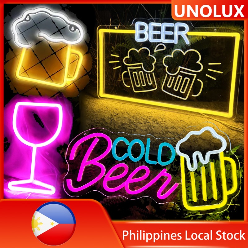 UNOLUX Graham Beer Signage Bar Counter Light USB Beer Neon Signage for ...