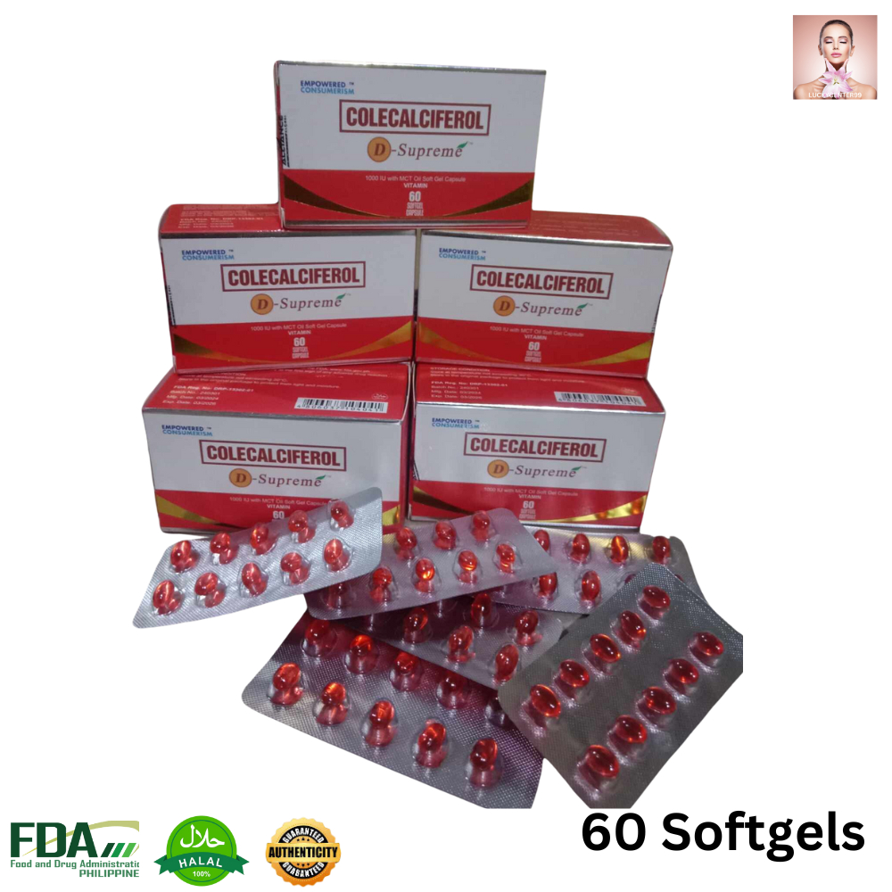 D-Supreme Colecalciferol vitamin 60 Softgel Capsule 1000 IU with MCT ...