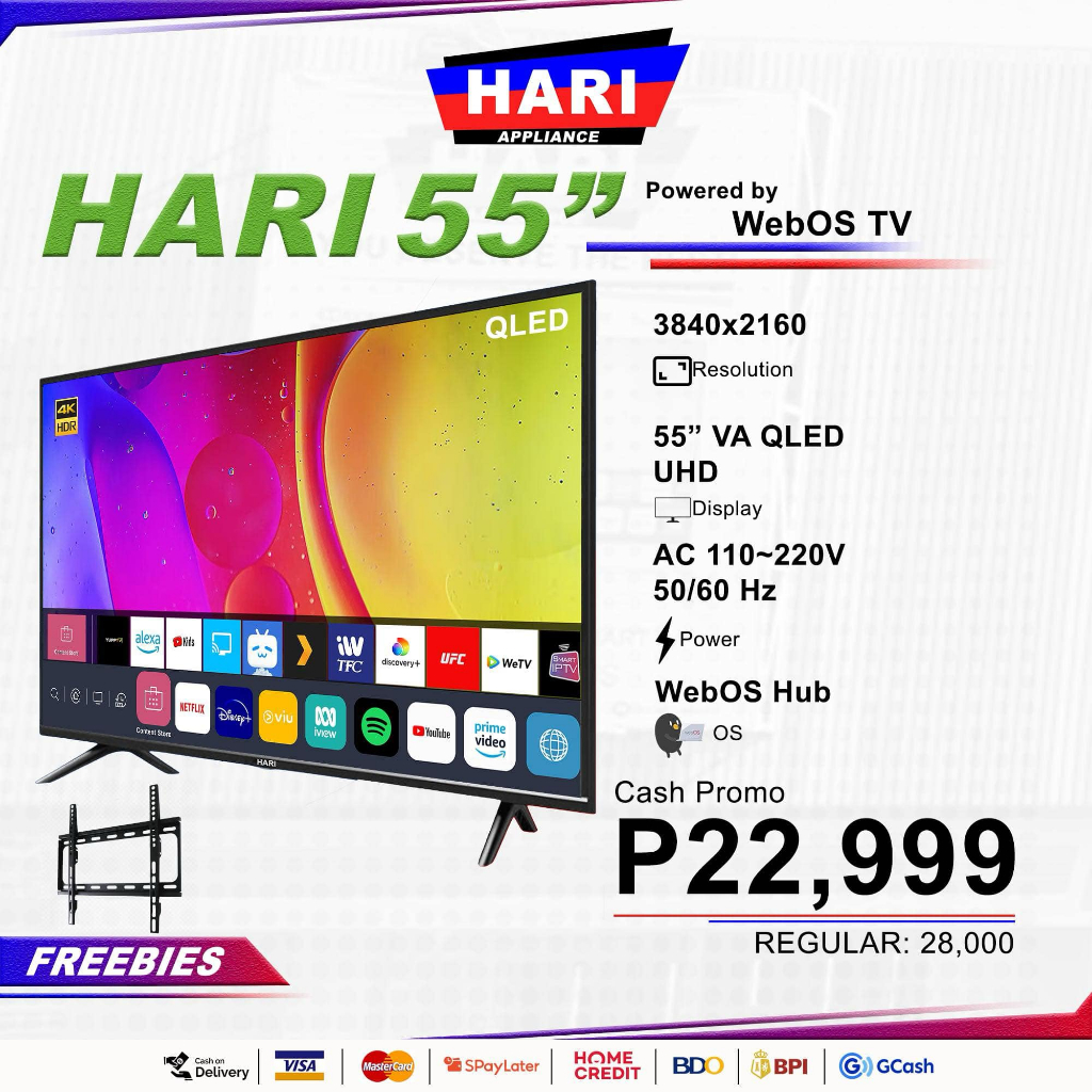 HARI TV 55inch QLED Powered by WEBOS | Shopee Philippines