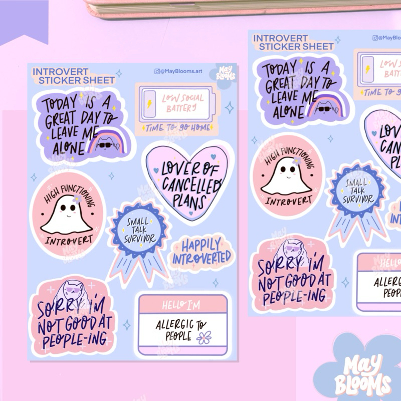 Introvert Stickers | Relatable Stickers | Introvert Waterproof Vinyl ...