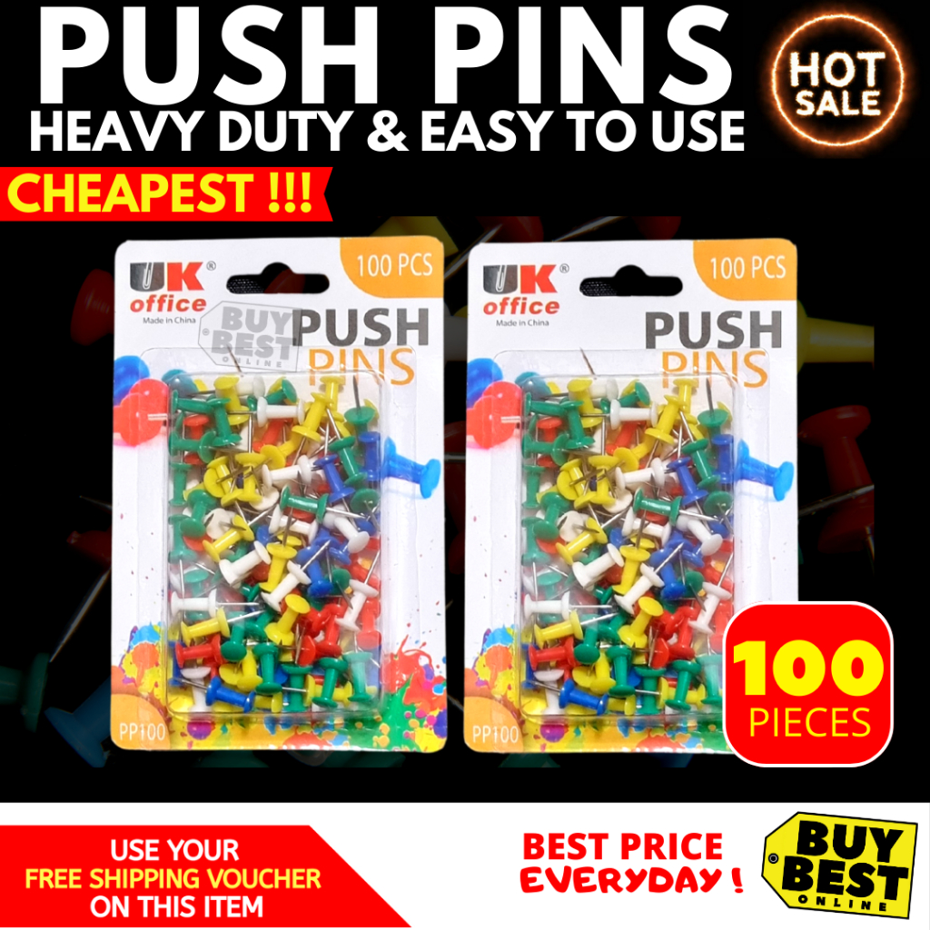Colored Push Pins 100's - GOOD QUALITY | Shopee Philippines