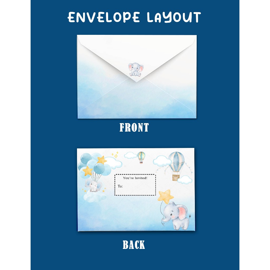 Elephant theme Envelope(100gsm) for Invitation Card Birthday ...