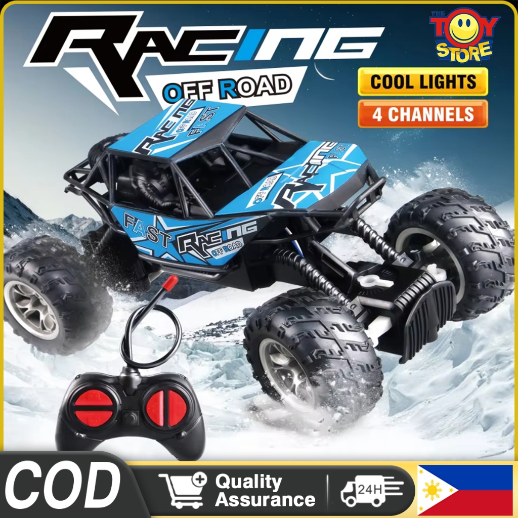 Remote Control Car 4-Way with Light Vehicle 2.4Ghz Monster Truck Buggy ...