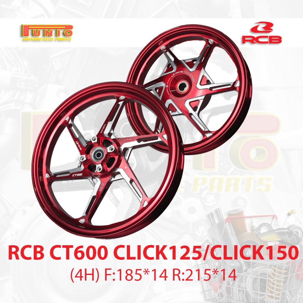 NEW! RCB Sport Rim CT600 for Honda Click 125/150 1.85F 2.15R*14 (4H ...