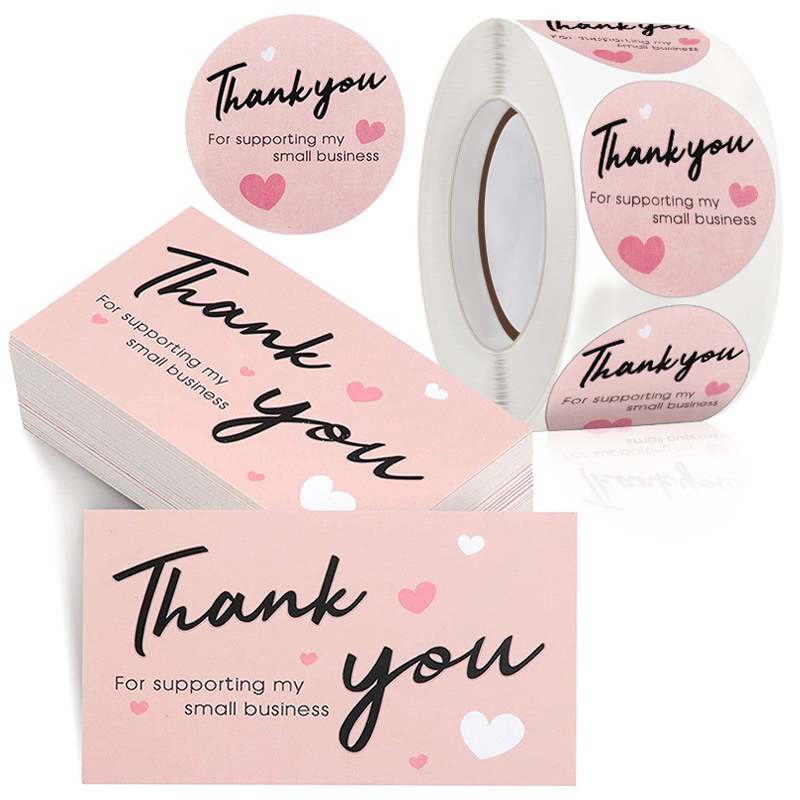 50 Pieces/Pack Thank You Stickers Gift Box Sealing Stickers Packaging ...