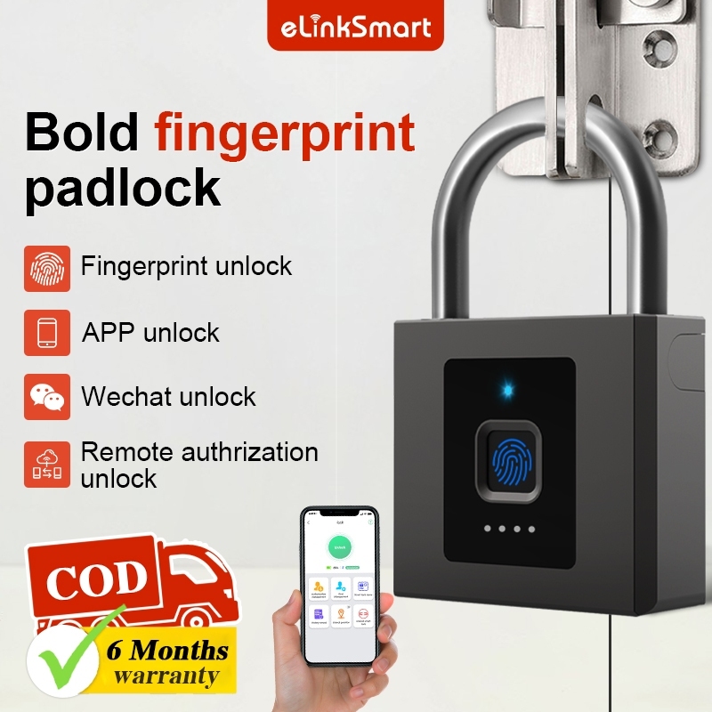 Bold Anti-Theft Fingerprint Padlock Smart Lock Anti-Pry|Anti-Shear|Anti ...