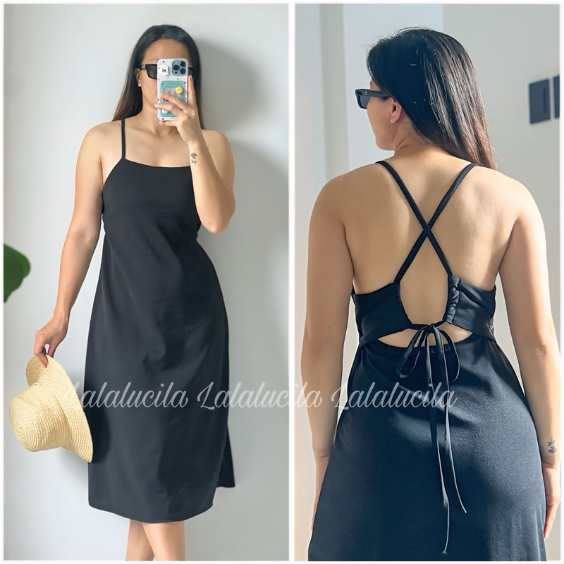 Kris (M-2XL) Maxi Open Cross Back Summer Dress - Crepe Fabric | Shopee ...