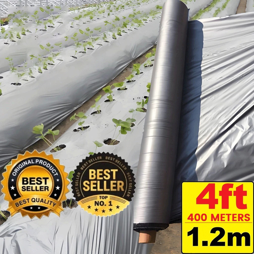 PLASTIC MULCH FILM 4ft x 1.2m x 400m Heavy Duty farm crop mulch ...