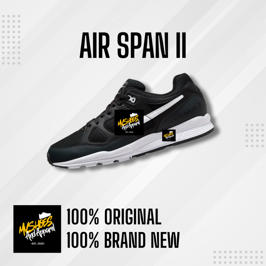 (MV SHOES) AirSpan II Black/White AH8047-008 | Shopee Philippines